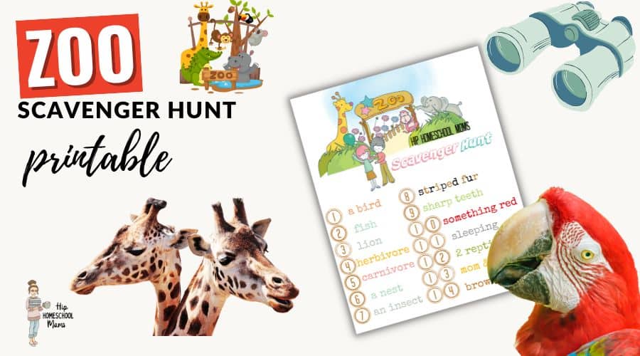 Zoo Scavenger Hunt Printables + Book Lists - Hip Homeschool Moms