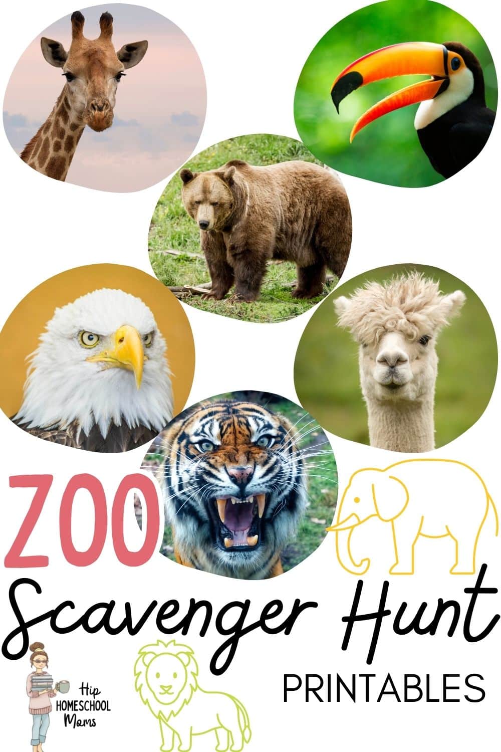 Zoo Scavenger Hunt Printables + Book Lists - Hip Homeschool Moms