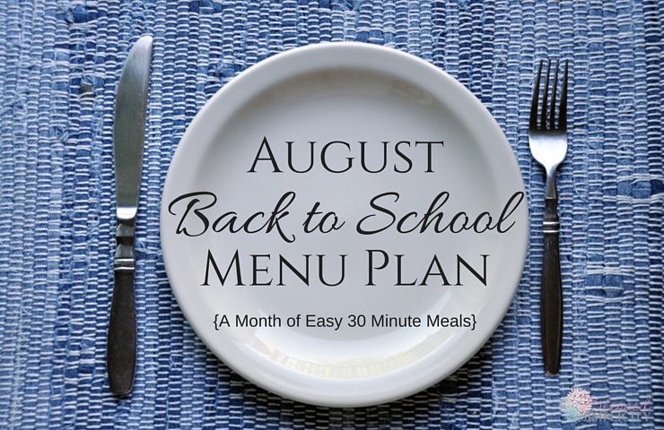 August School Lunch Menu Templates