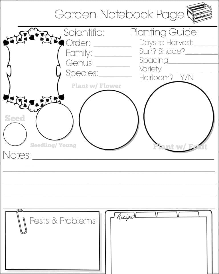 Garden Notebook Pages - Hip Homeschool Moms