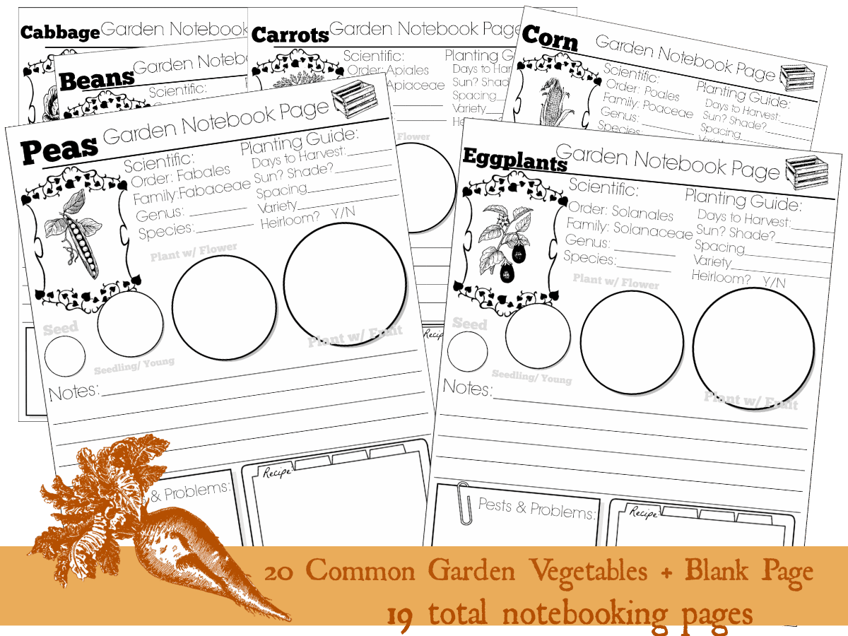 Garden Notebook Pages - Hip Homeschool Moms