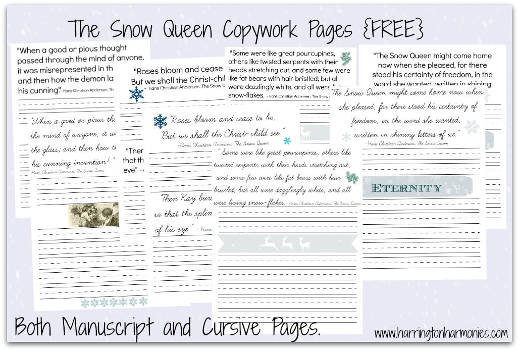 Snow Queen Copywork - Hip Homeschool Moms