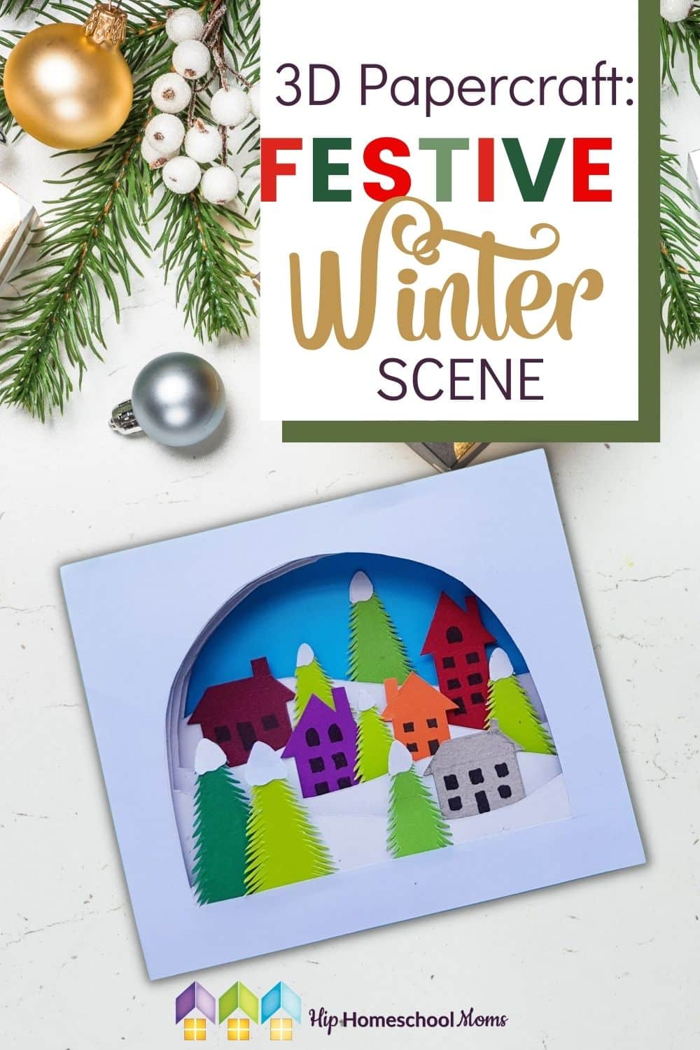 3D Papercraft: Festive Winter Scene - Hip Homeschool Moms
